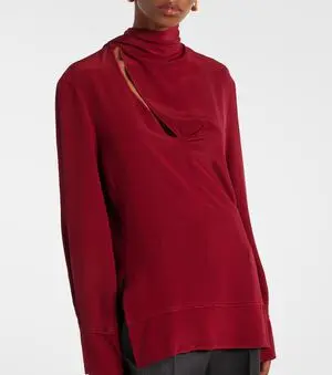 Victoria Beckham Scarf-detail Silk Blouse - Red