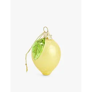 SELFRIDGES EDIT Glitter-embellished Lemon Glass Christmas Decoration 8cm - One-color