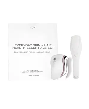 SOLARIS LABORATORIES NY Led Hairbrush And Gua Sha Skin Hair Health Set - White