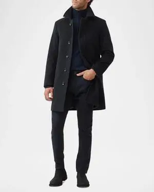 Rodd & Gunn Calderwell Wool Quarter-zip Sweater - Midnight