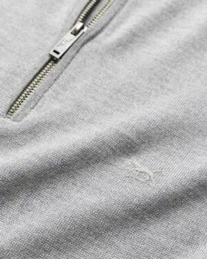 Rodd & Gunn Calderwell Wool Quarter-zip Sweater - Smoke