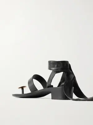THE ROW Band Leather Sandals - Black