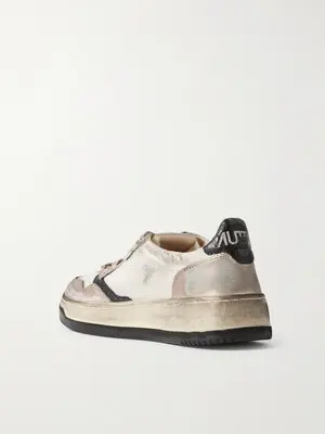 AUTRY Super Vintage Metallic Leather Sneakers