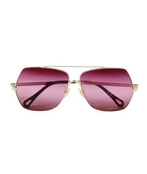 Chloé Oversized Aviator-style Sunglasses - Gold