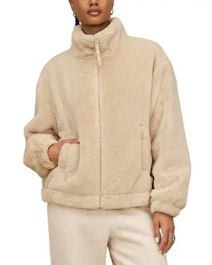 UGG Faux Fur Zip-up Jacket - Spelt