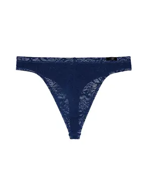 HOM Free Cut Lace G String Navy