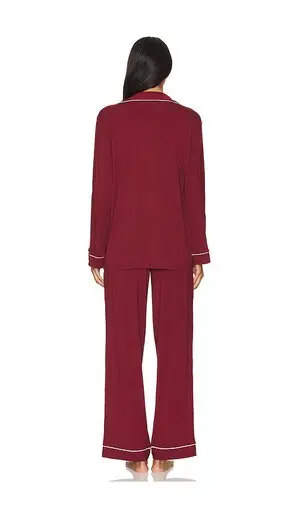 Eberjey Gisele Long Pj Set In Wildberry - Bordeaux