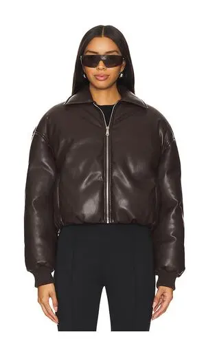 Superdown Sanja Faux Leather Jacket - Brown