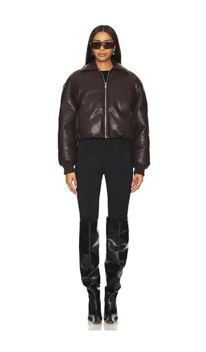Superdown Sanja Faux Leather Jacket - Brown