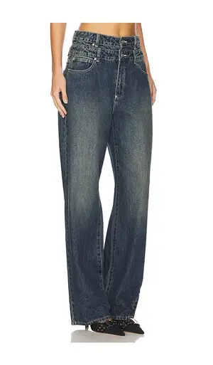 Abrand Denim Carrie Straight Leg Jeans - Iveta