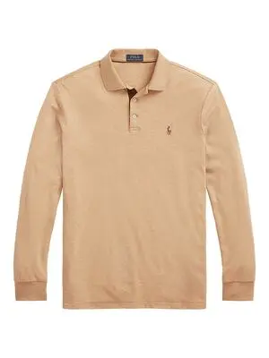 Polo Ralph Lauren Cotton Interlock Long-sleeve Polo Shirt Classic Camel Heather