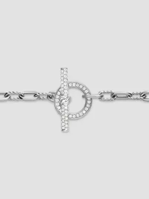 David Yurman Dy Madison Pavé Toggle Chain Bracelet In Sterling Silver