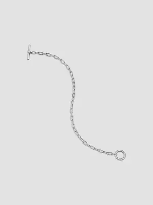 David Yurman Dy Madison Pavé Toggle Chain Bracelet In Sterling Silver