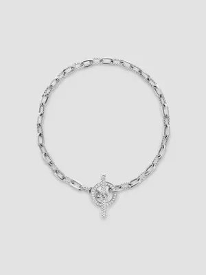 David Yurman Dy Madison Pavé Toggle Chain Bracelet In Sterling Silver
