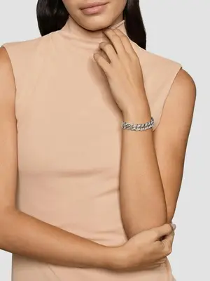 David Yurman Curb Chain Bracelet In Sterling - Diamond
