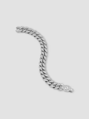 David Yurman Curb Chain Bracelet In Sterling - Diamond