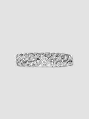 David Yurman Curb Chain Bracelet In Sterling - Diamond