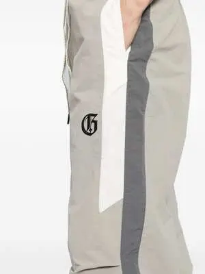 GROUND ZERO Logo Print Straight-leg Trousers