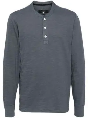 Rag & Bone Classic Flame Henley Polo Shirt