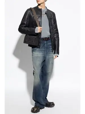 DIESEL® Leather Jacket With Embossed Logo