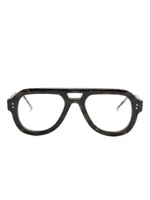 Thom Browne Pilot-frame Glasses - Brown