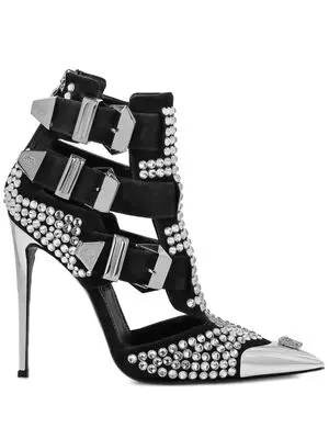 Philipp Plein Silver Tone Pumps