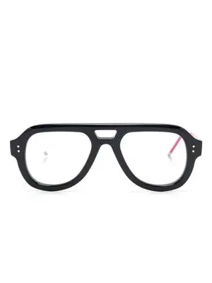 Thom Browne Navigator-frame Glasses - Black