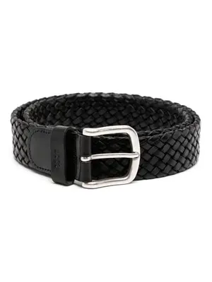 BOSS Woven Leather Belt - Black