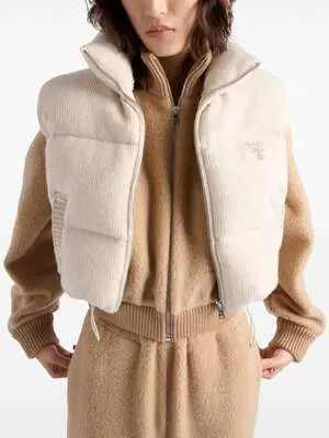 Prada Down Gilet With Embroidered Logo