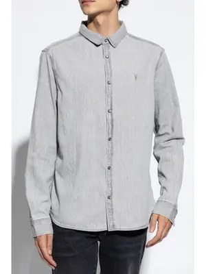 ALLSAINTS Gleason Cotton Shirt - Grey