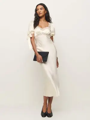 REFORMATION Stella Silk Maxi Dress - Ivory