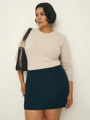 REFORMATION Buxton Mini Skirt - Blue