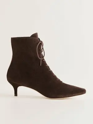 REFORMATION Kittie Lace Up Boot - Brown
