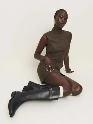 REFORMATION Franklin Knee Boots - Black