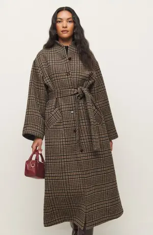 REFORMATION X Kacey Musgraves Cotswolds Plaid Wool-blend Coat