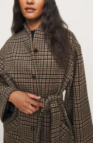 REFORMATION X Kacey Musgraves Cotswolds Plaid Wool-blend Coat