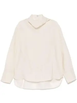 TOTEME Funnel-neck Organza Blouse