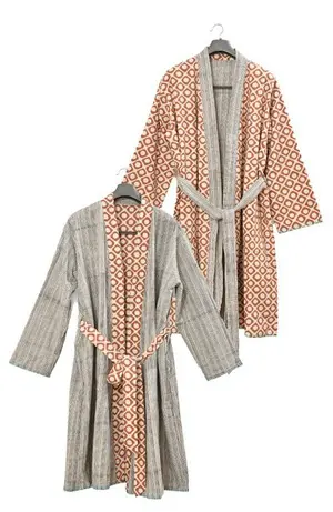 VERVE CULTURE Reversible Robe - Block Print