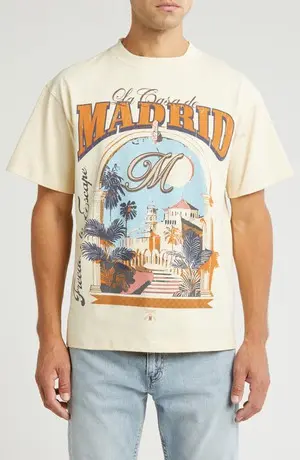 ID SUPPLY CO La Casa De Madrid Graphic T-shirt - Cream