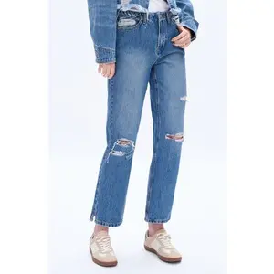 BAYEAS High-rise Distressed Mom Jeans