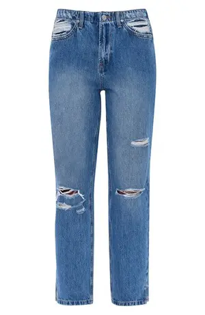 BAYEAS High-rise Distressed Mom Jeans