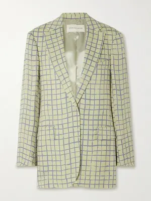 Dries Van Noten Checked Crepe Blazer