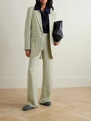 Dries Van Noten Checked Crepe Blazer