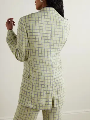 Dries Van Noten Checked Crepe Blazer