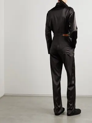 RIVET UTILITY Powerhouse Silk-blend Satin Jumpsuit