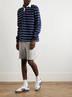 LES TIEN Straight-leg Heavyweight Structured-fleece Cotton-jersey Drawstring Shorts