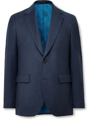 Paul Smith Wool And Cashmere-blend Flannel Suit Jacket - Blue