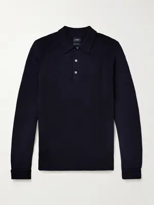 DRAKE'S Merino Wool Polo Shirt
