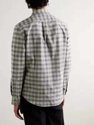 Portuguese Flannel Ilusion Checked Cotton-jacquard Shirt