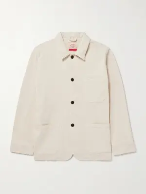 Portuguese Flannel Labura Stretch-cotton Twill Overshirt - Neutrals